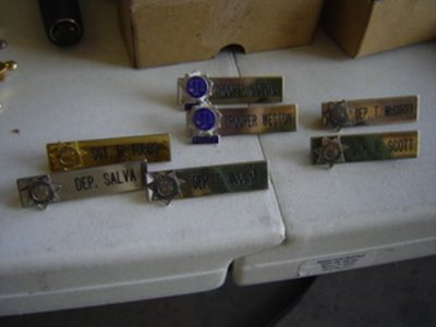 Metal Police Name Tags ⋆ Movie Prop Rentals